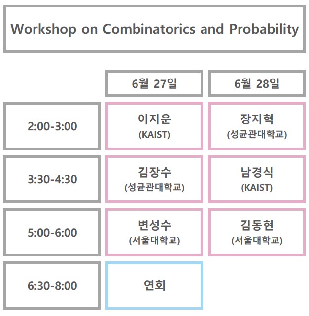 Workshop on Combinatorics and Probability